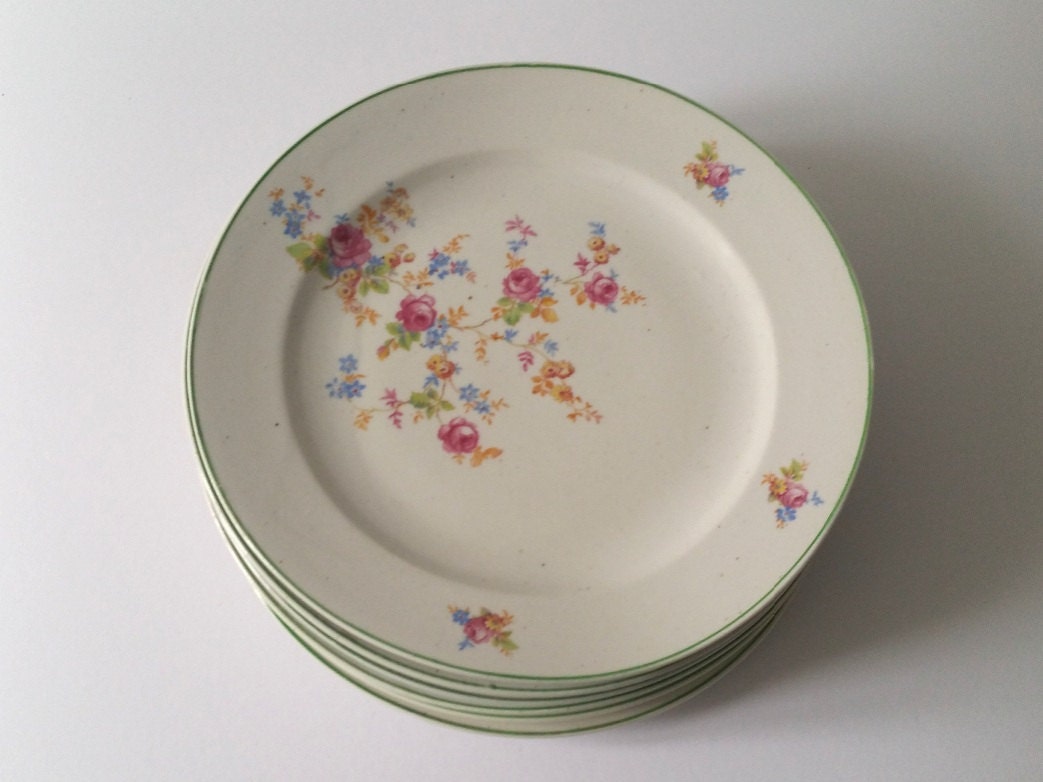 Vintage diner plate 'floral flowers'