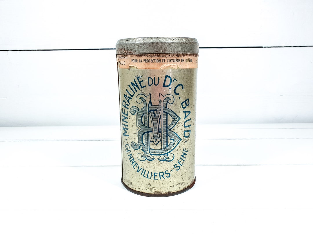 Vintage French Talc Powder Tin Minéraline Du Dr. C. Baud • Old Tins ...