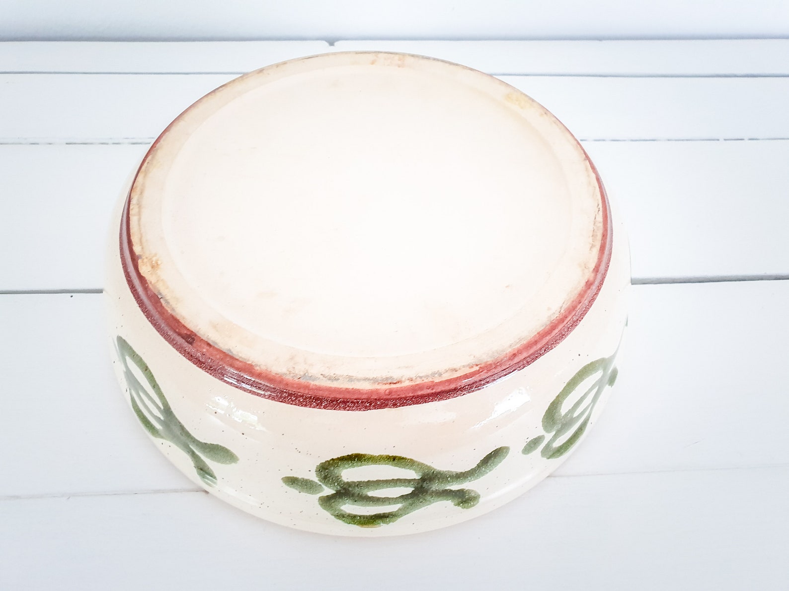 Vintage Ceramic Dish Green Pattern Retro Glazed Stoneware | Etsy