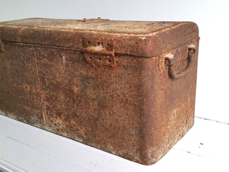 Awesome Old Rustic Metal Box | Etsy