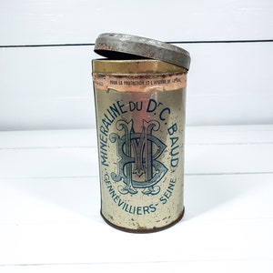 Vintage French Talc Powder Tin Minéraline Du Dr. C. Baud • Old Tins ...
