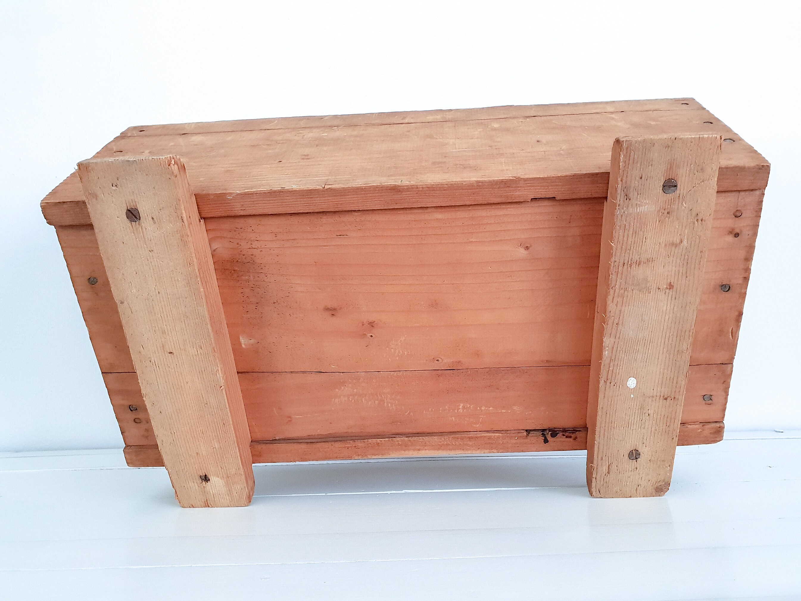 Vintage wooden tool box with handle • vintage carpentry box • wood ...