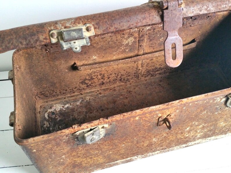 Awesome Old Rustic Metal Box | Etsy