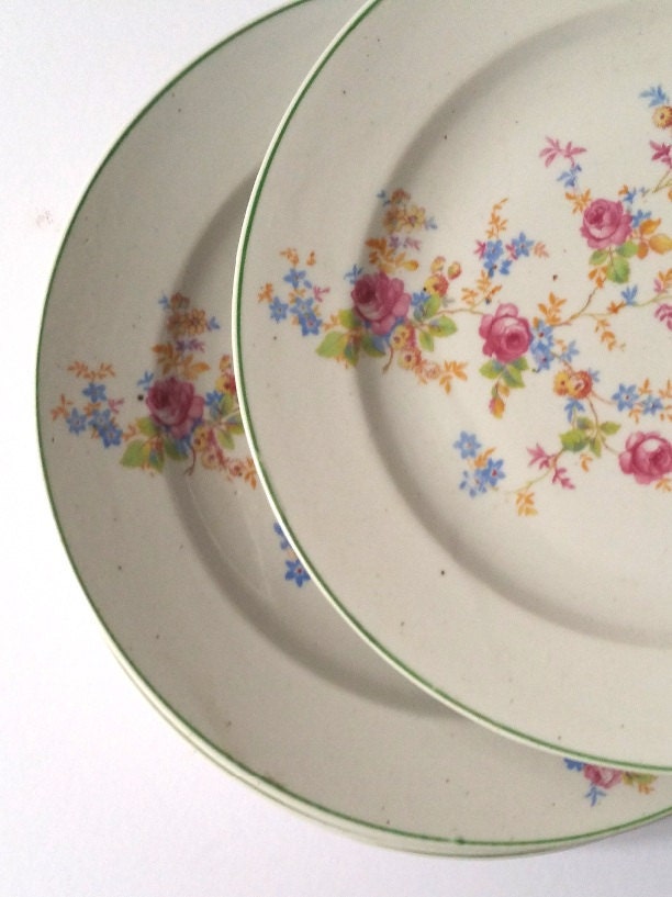 Vintage diner plate 'floral flowers'