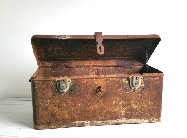 Awesome Old Rustic Metal Box | Etsy