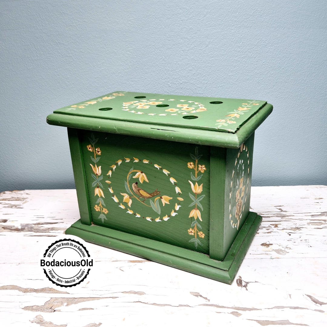 Vintage Hand-painted Wooden Foot Stove | Unique Farmhouse Home Decor - Etsy