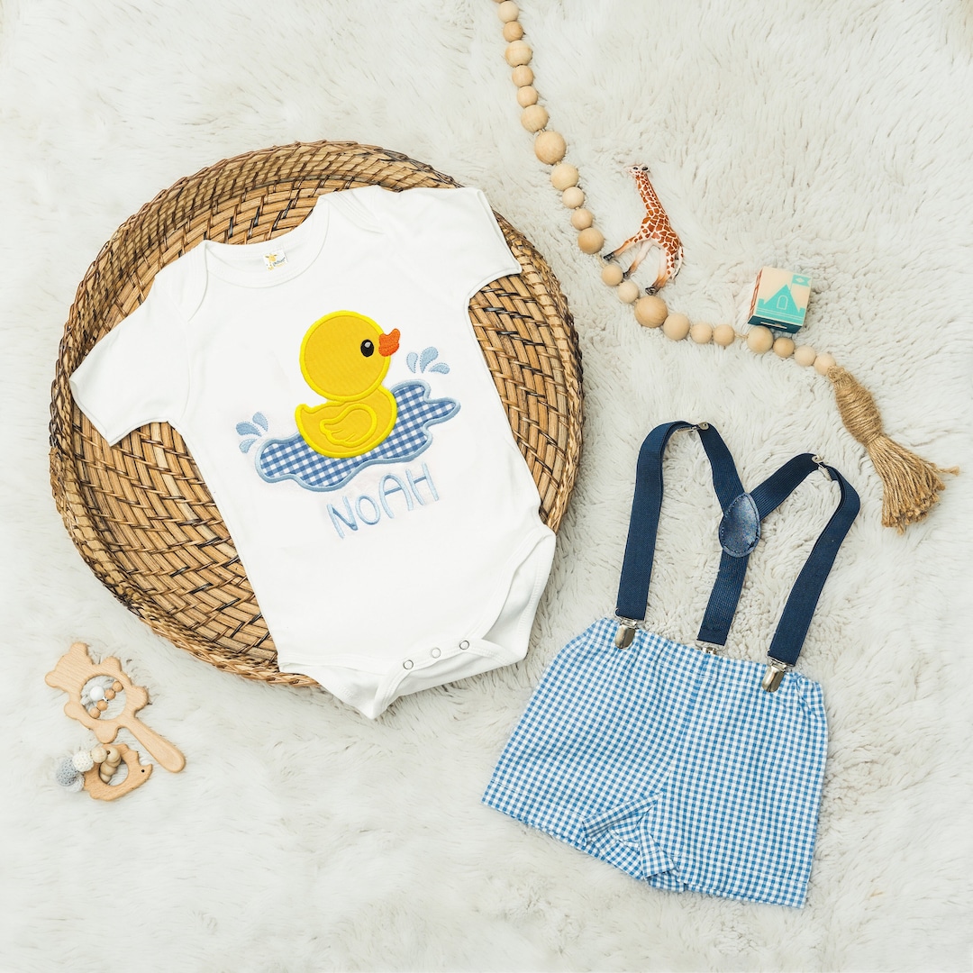 Rubber Duck Boy Shirts, Duckie Shirt and Shorts for Boys, Gingham ...