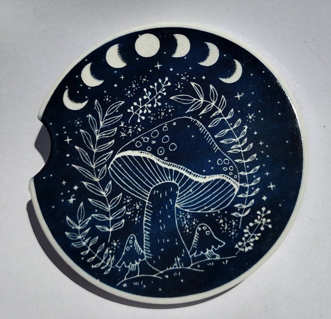 Metaphysical Wild Mushrooms 2 Pack Car Coasters | Magic Fungi Car ...