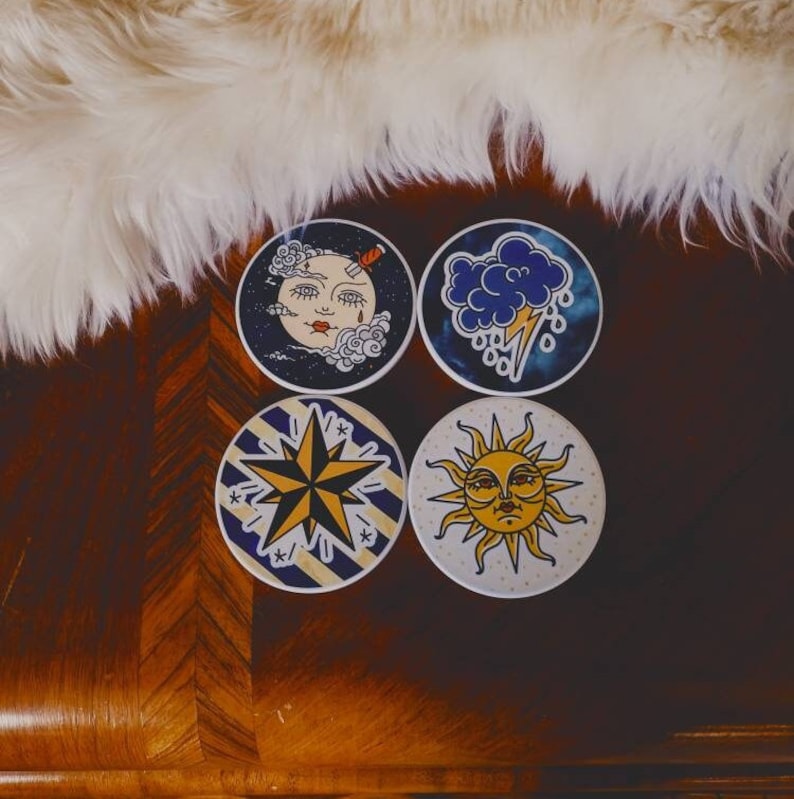 Four Pack Coasters Decorative Coasters Set of 4 3.7 - Etsy