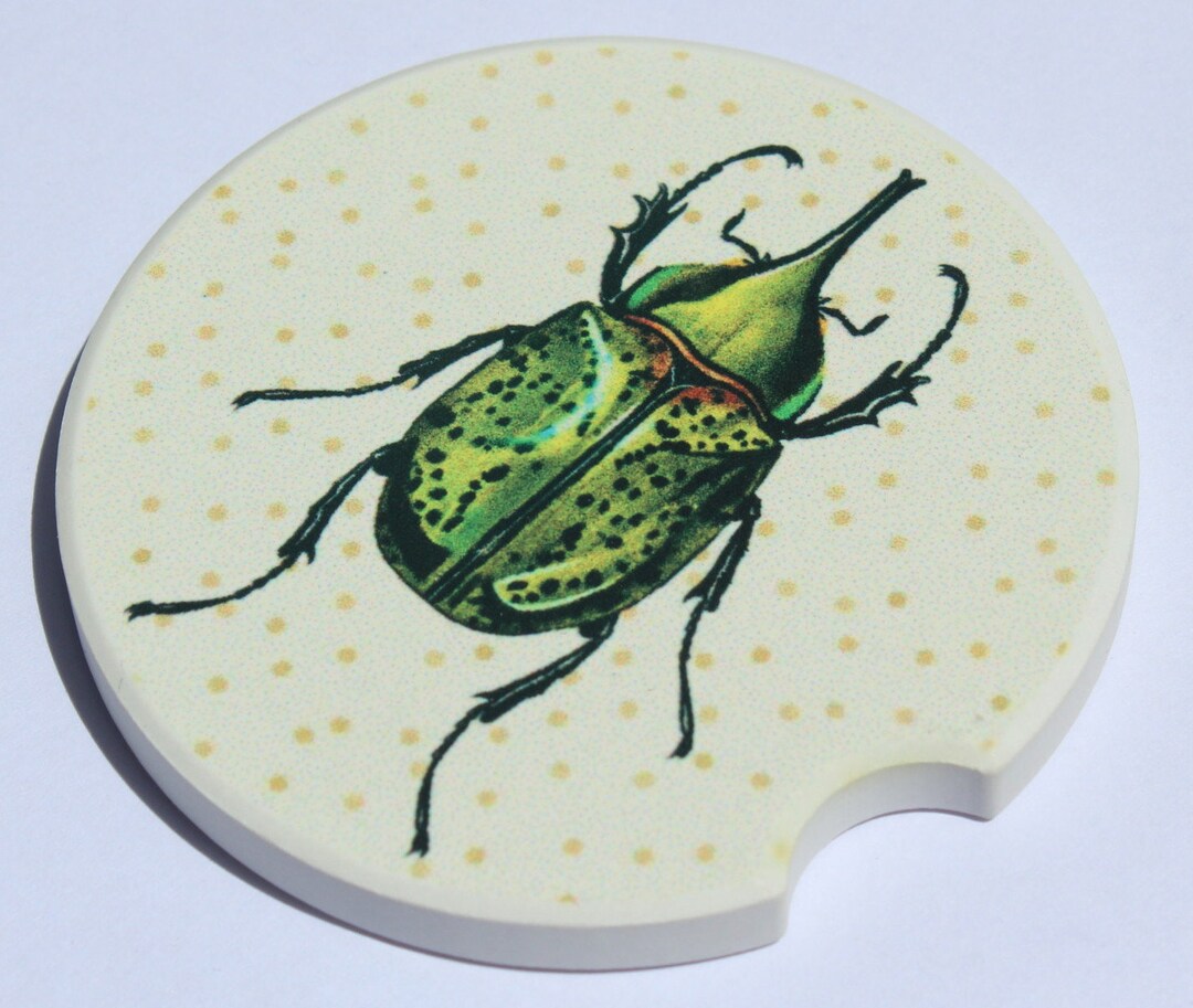 Vibrant Beetle Car Coaster 2-pack Bug Car Coasters Vintage Insect Car ...