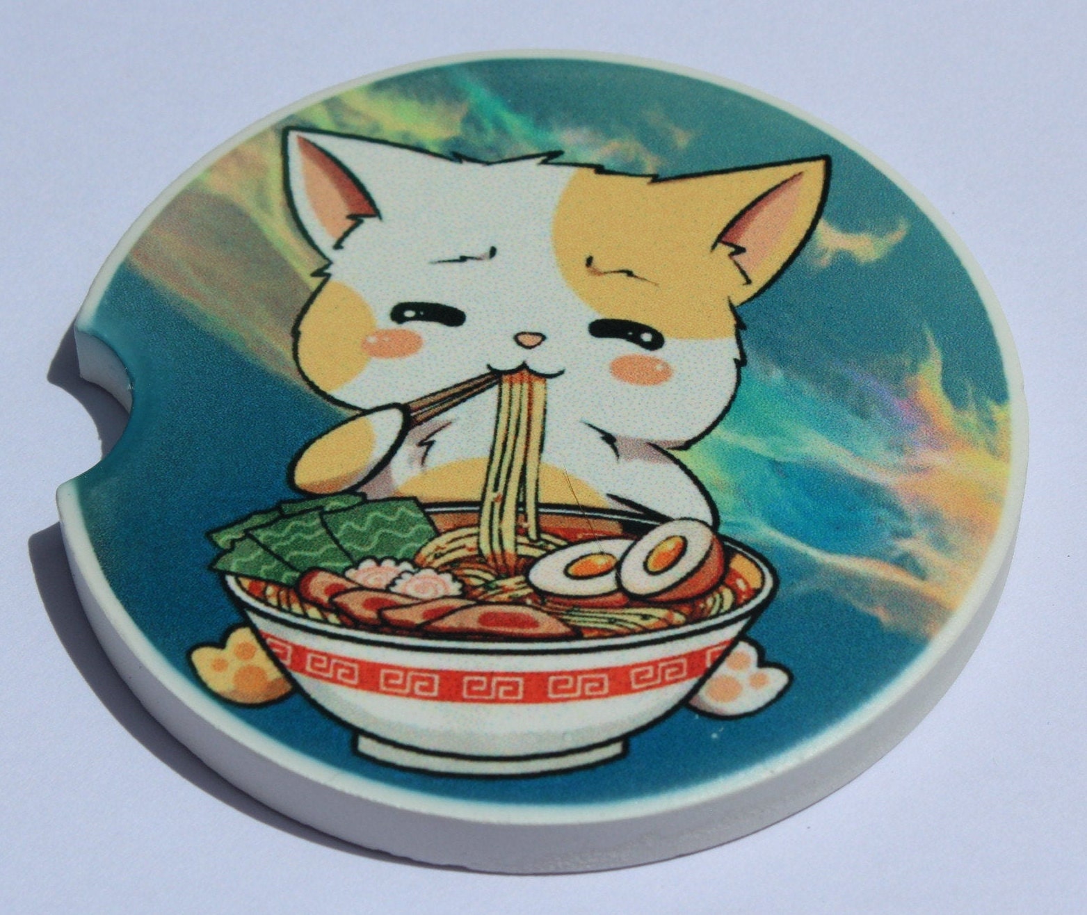 Kawaii Ramen Kitty Car Coasters 2 Pack Kawaii Neko Ramen Car - Etsy