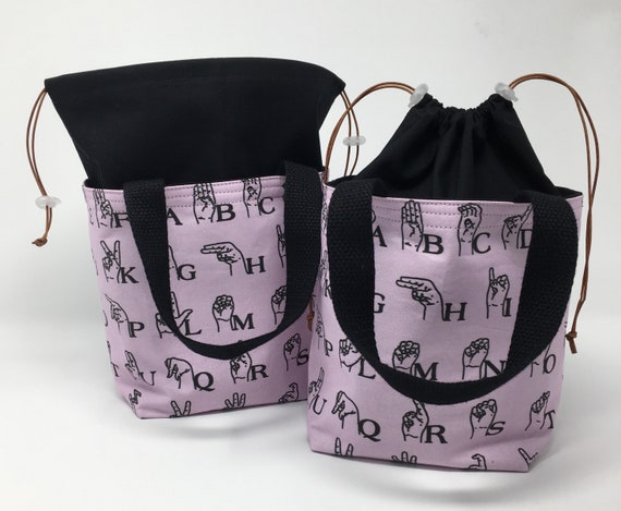 American Sign Language ASL Lunch Tote bucket Bag With Etsy american-sign-language-asl-lunch-tote-bucket-bag-with-etsy