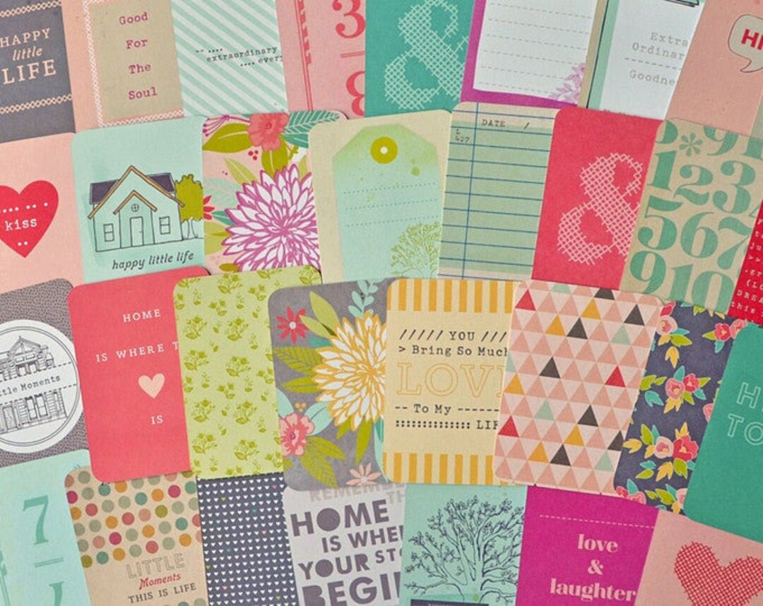 25 or 50 3x4 Journal Cards, OR 12 4x6 Journal Cards, Project Life Cards ...