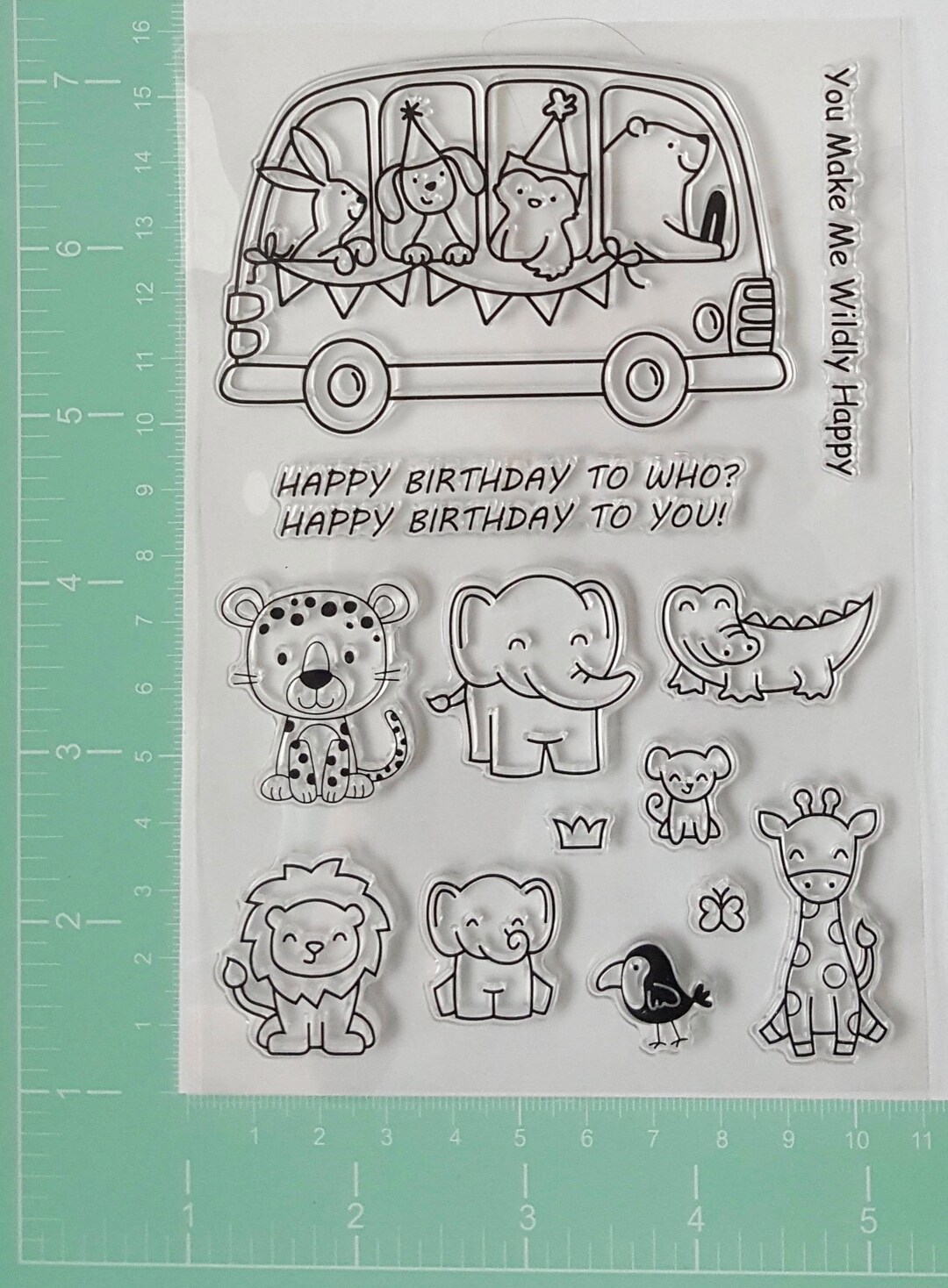 Zoo Animals Stamps, Birthday Stamp, Leopard Stamp, Elephant Stamp ...