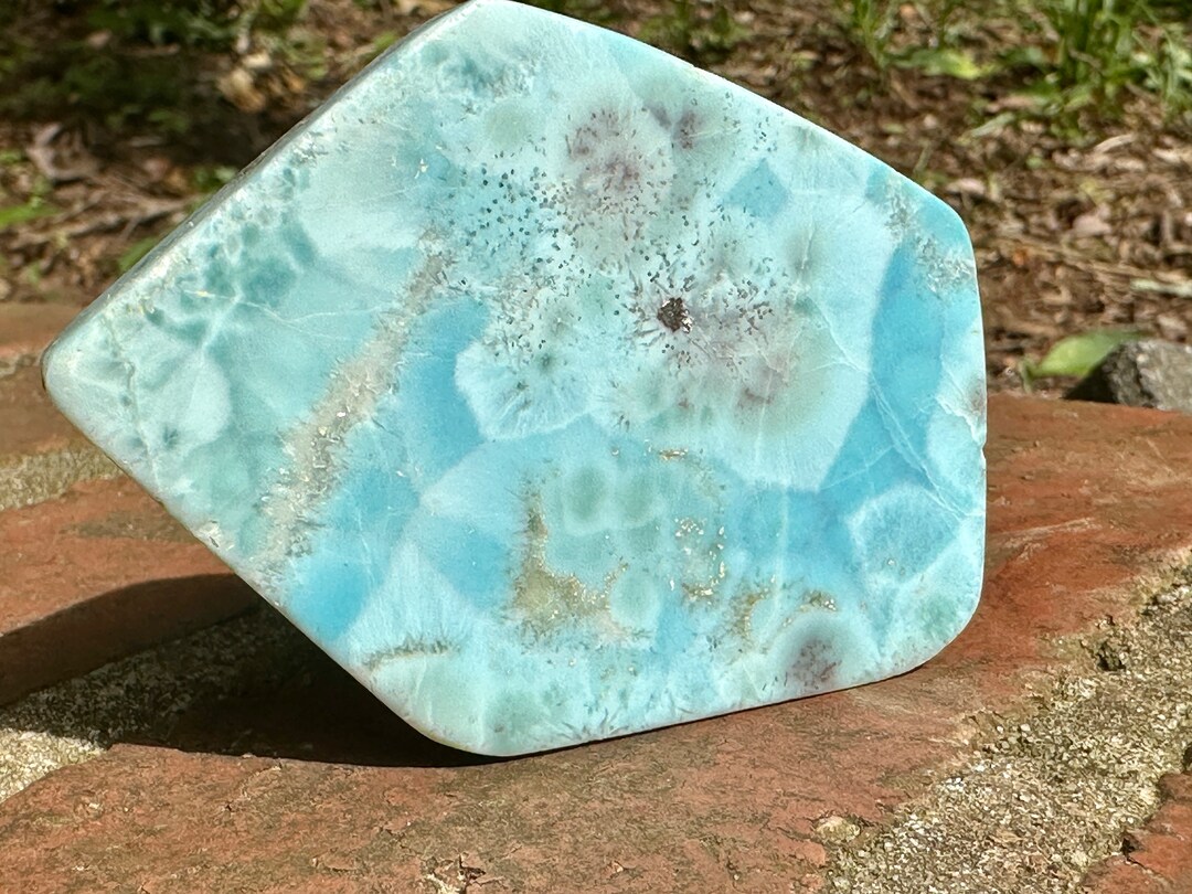 Natural Raw Larimar, Raw Larimar Slab, Larimar Slab, Dominican Republic ...