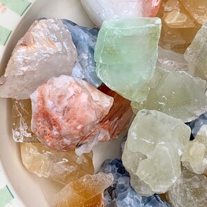 Colorful Calcite, Beautiful Raw Calcite, Your Choice! Blue Calcite ...