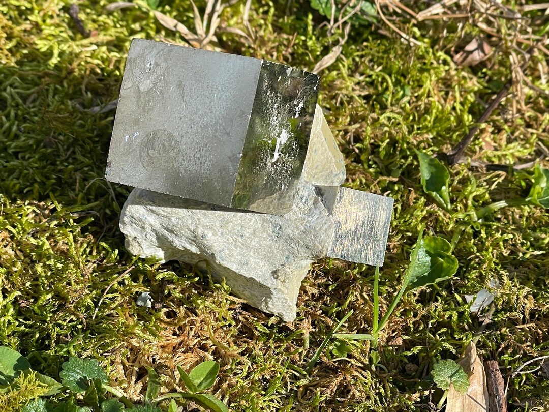 Two Pyrite Cubes, Pyrite, Pyrite in Matrix, Prosperity & Abundance ...