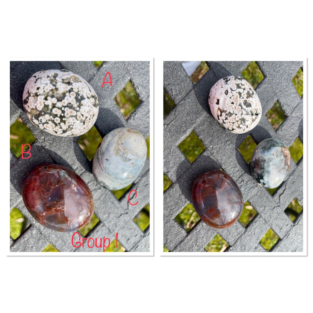 Super Rare! "fish Eye" Ocean Jasper, Ocean Jasper Palm Stone, MJO1/20 ...