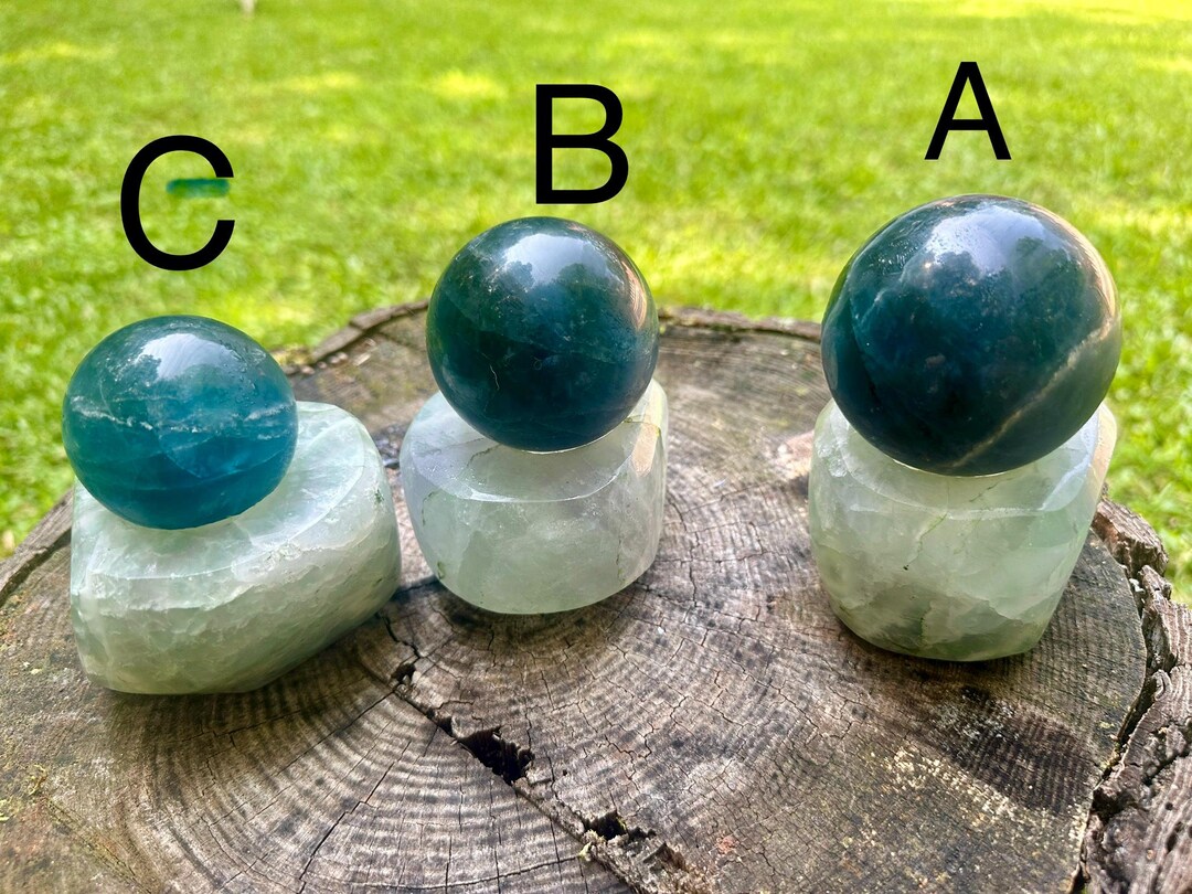 Rare! Blue Fluorite Sphere, Your Choice, With Stand, Blue Fluorite ...