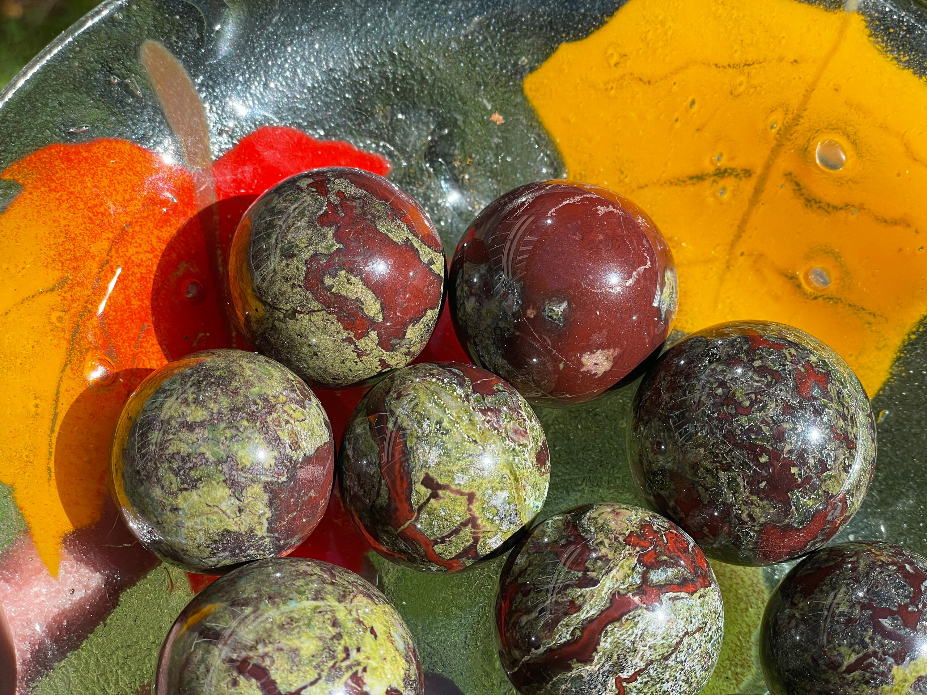 Green & Red Bloodstone Spheres, African Bloodstone, Beautiful Colors ...