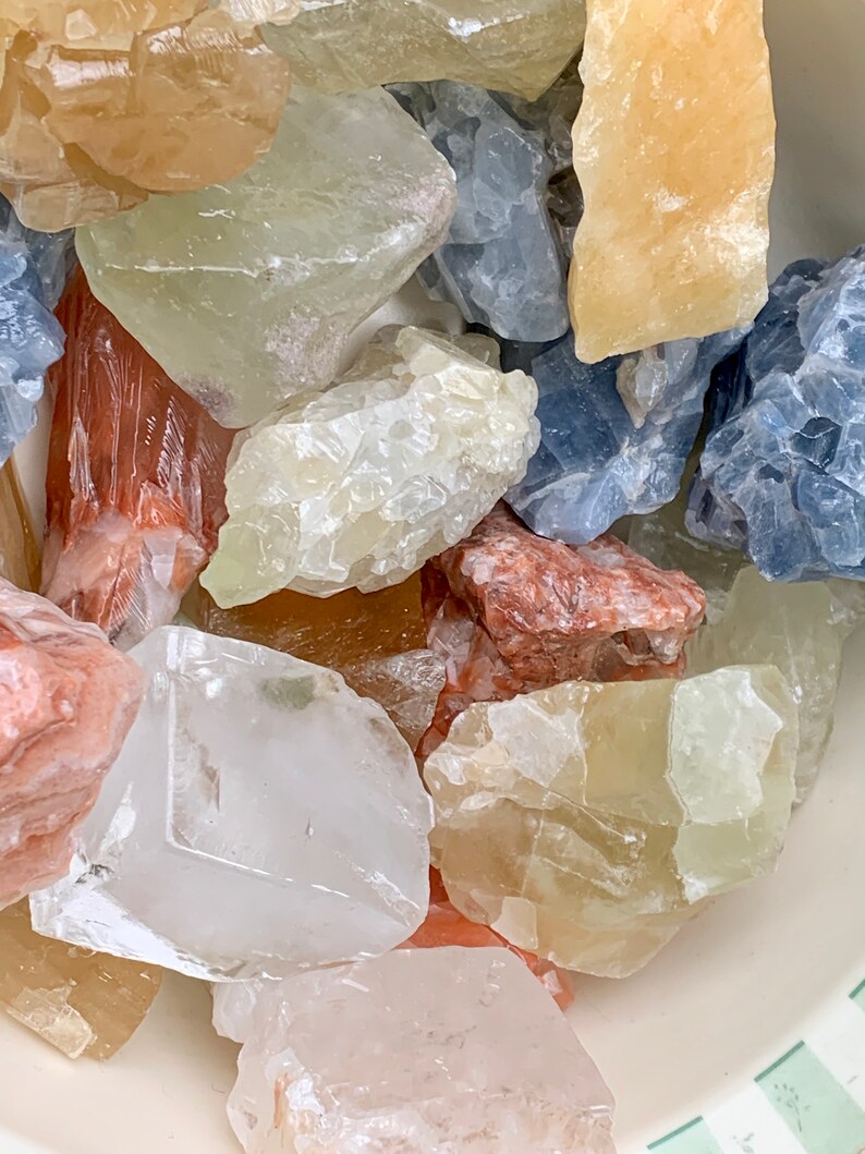 Colorful Calcite, Beautiful Raw Calcite, Your Choice! Blue Calcite ...