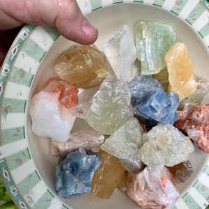 Colorful Calcite, Beautiful Raw Calcite, Your Choice! Blue Calcite ...