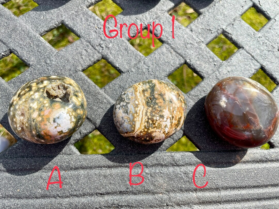 Super Rare! "fish Eye" Ocean Jasper, Ocean Jasper Palm Stone, THO1/20 ...