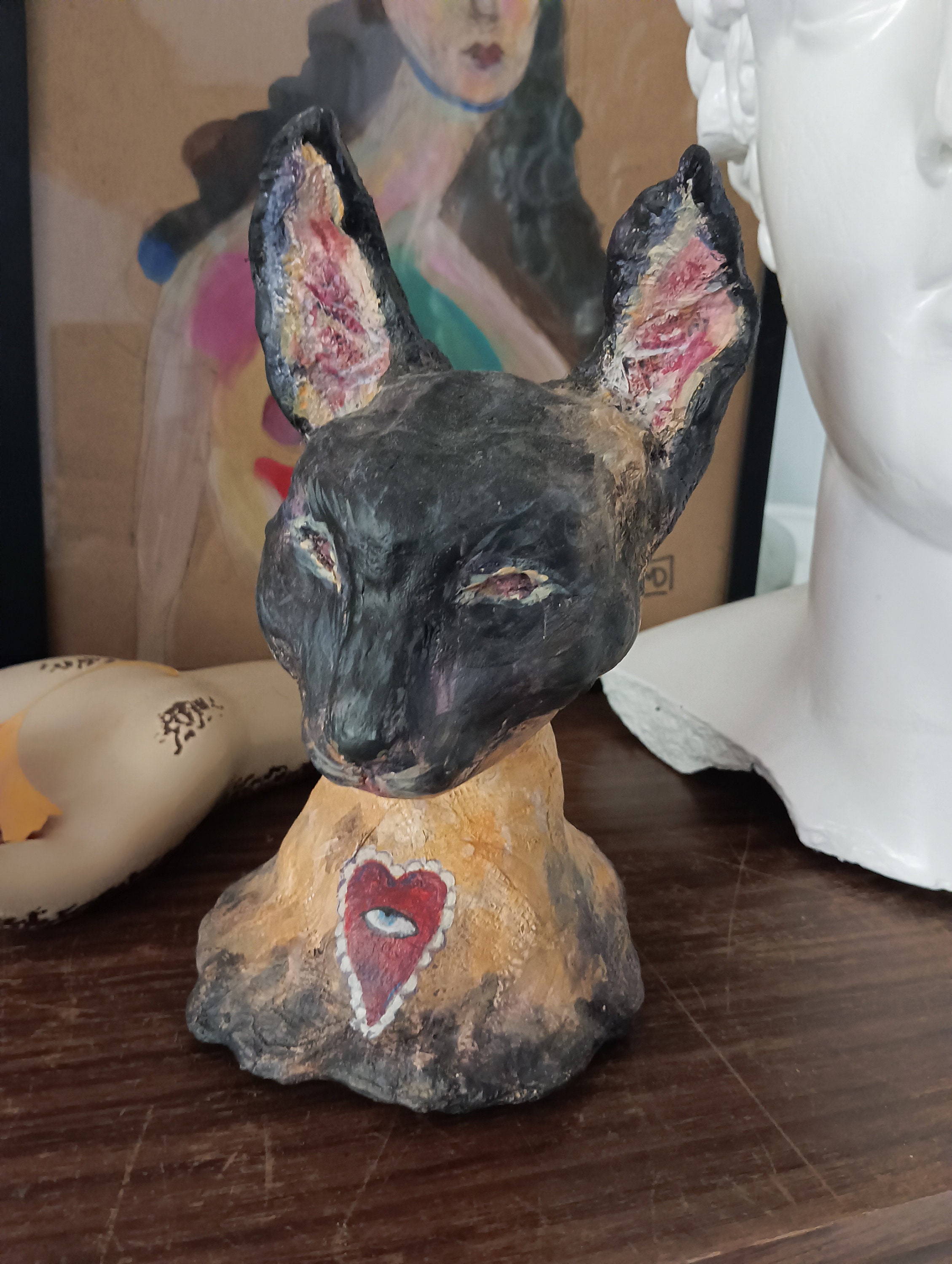 Chat Noir Black Cat Statue Esoteric Statuette Esoteric Witch Egyptian ...