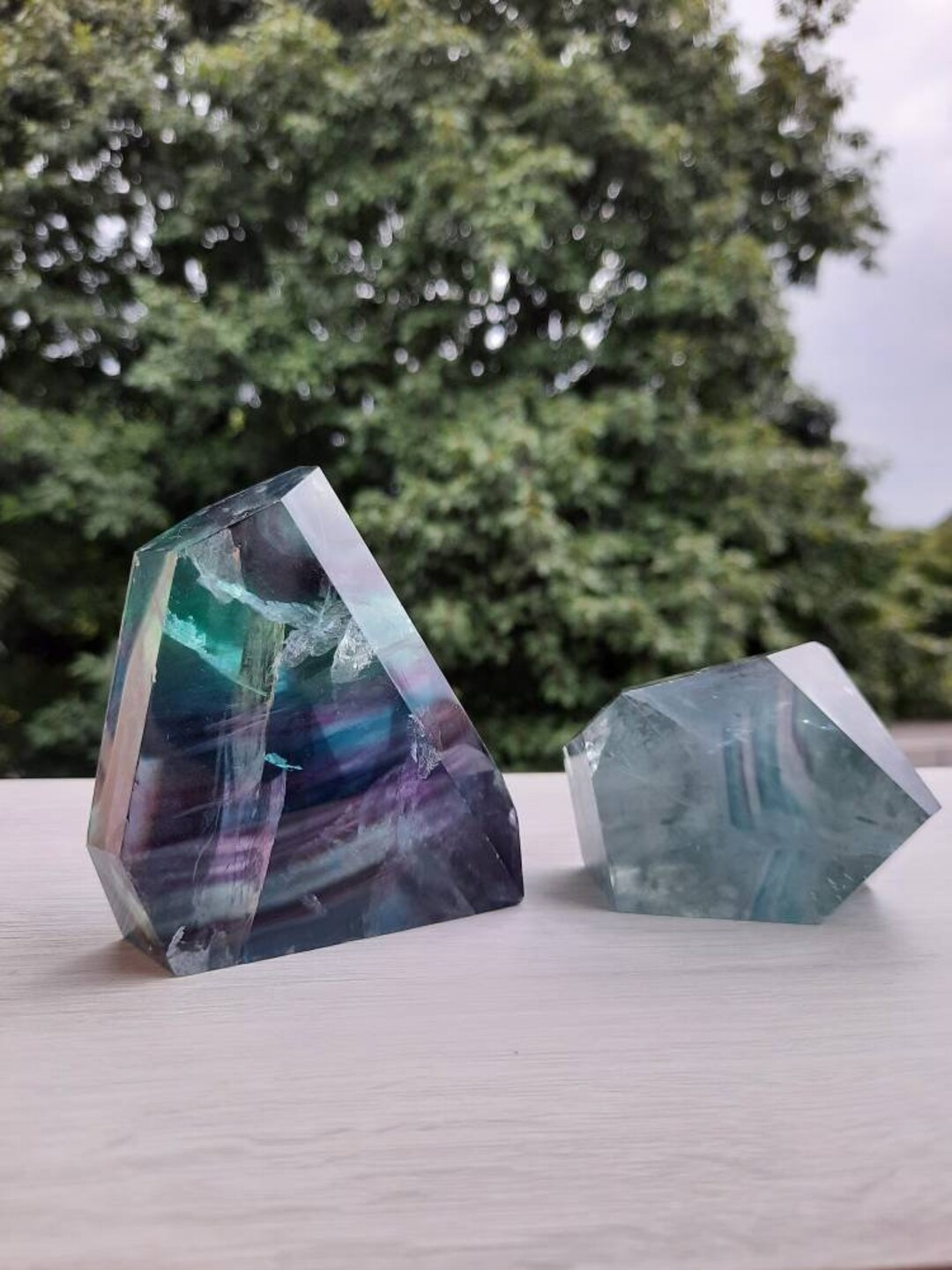 Rainbow Fluorite, Rainbow Fluorite Prism, Meditation Crystals, Palm ...