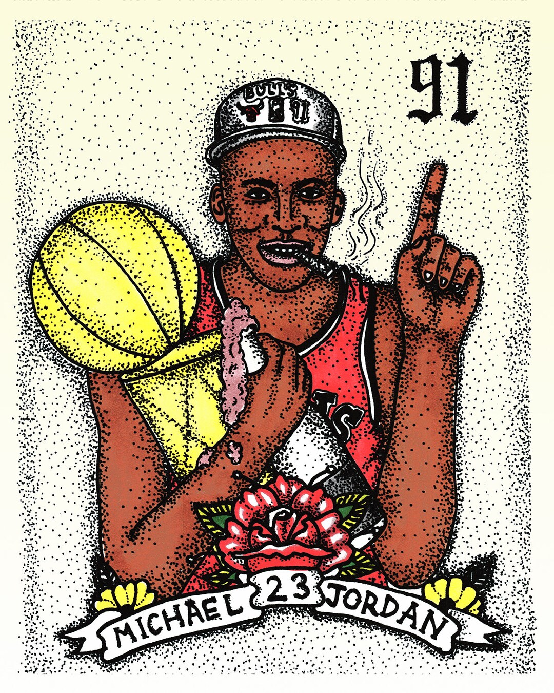 Michael Jordan 91 Championship Portrait - Etsy