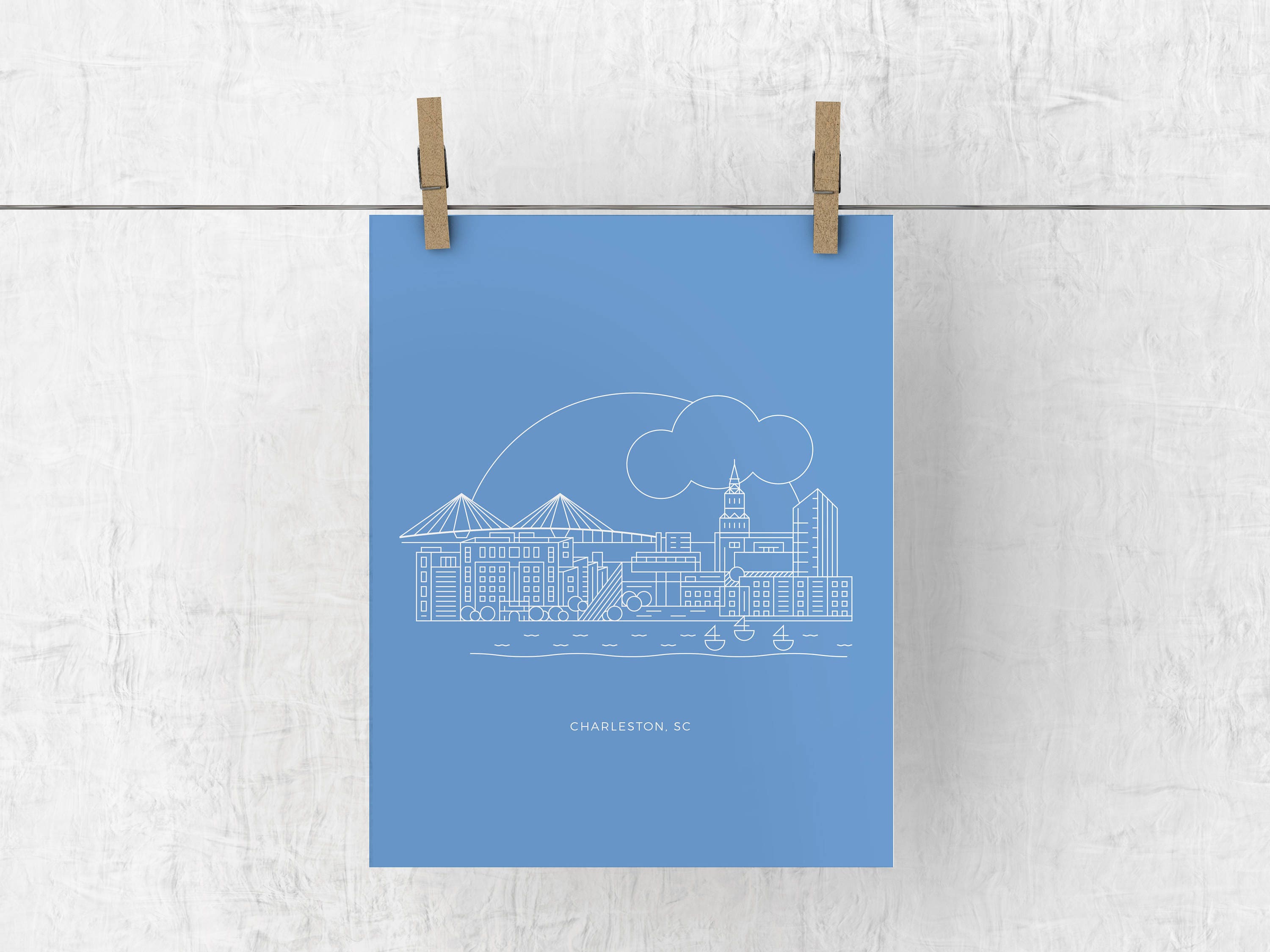 Charleston Cityscape Print - Etsy