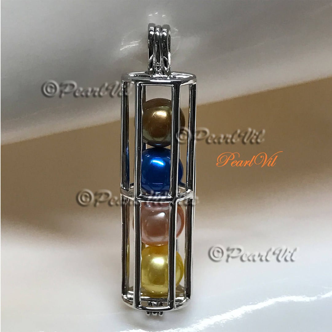 Elven Tube - Solid 925 Sterling Silver - Locket Pearl Cage Pendant for ...