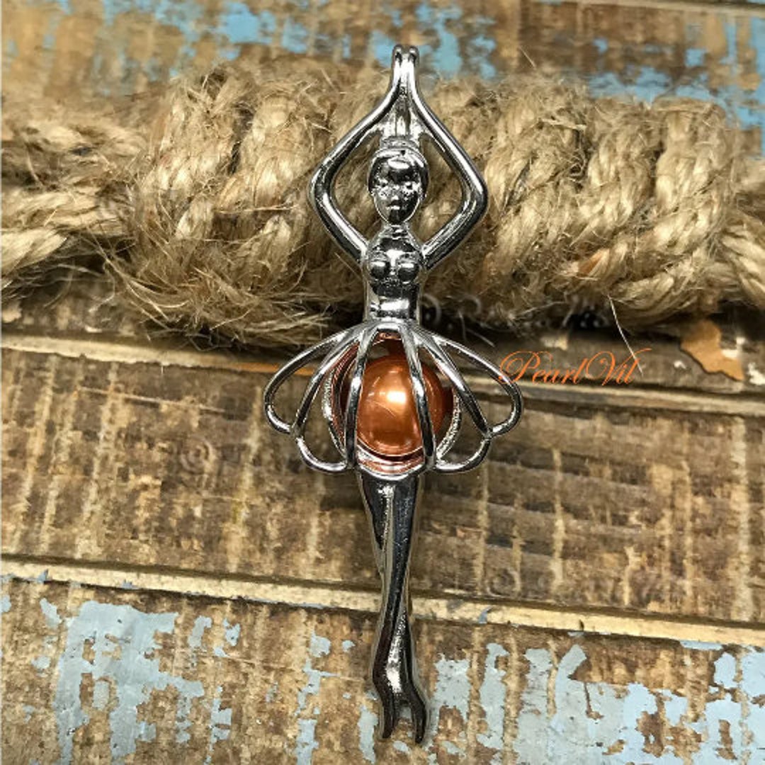 Love Dancing Ballerina Locket Pearl Cage Pendant for 6-8mm - Etsy