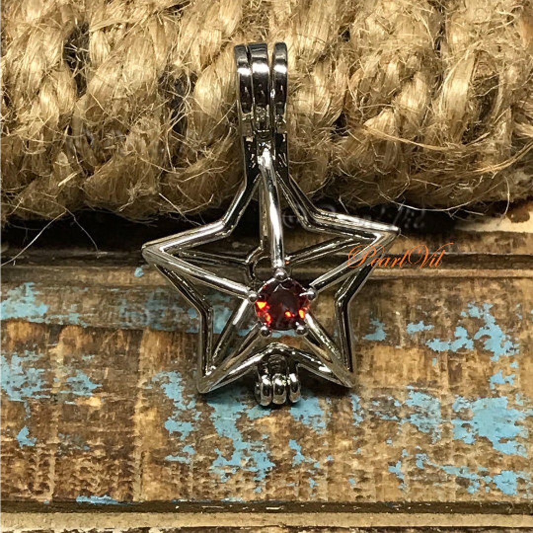 Shining Star - Locket Pearl Cage Pendant - Silver Coated for 6mm - 8mm ...