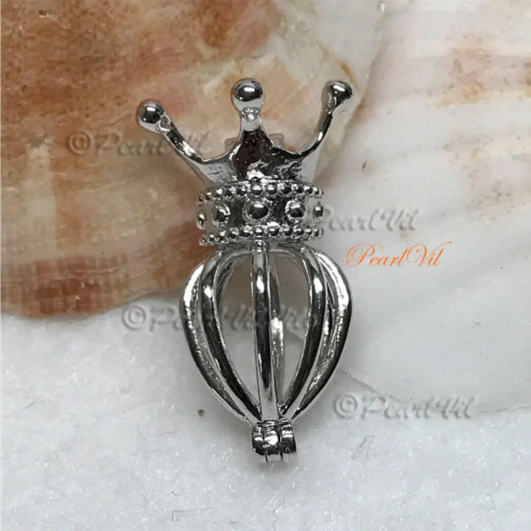 King Crown the Pearl - Locket Pearl Cage Pendant for 6-8mm Pearl ...