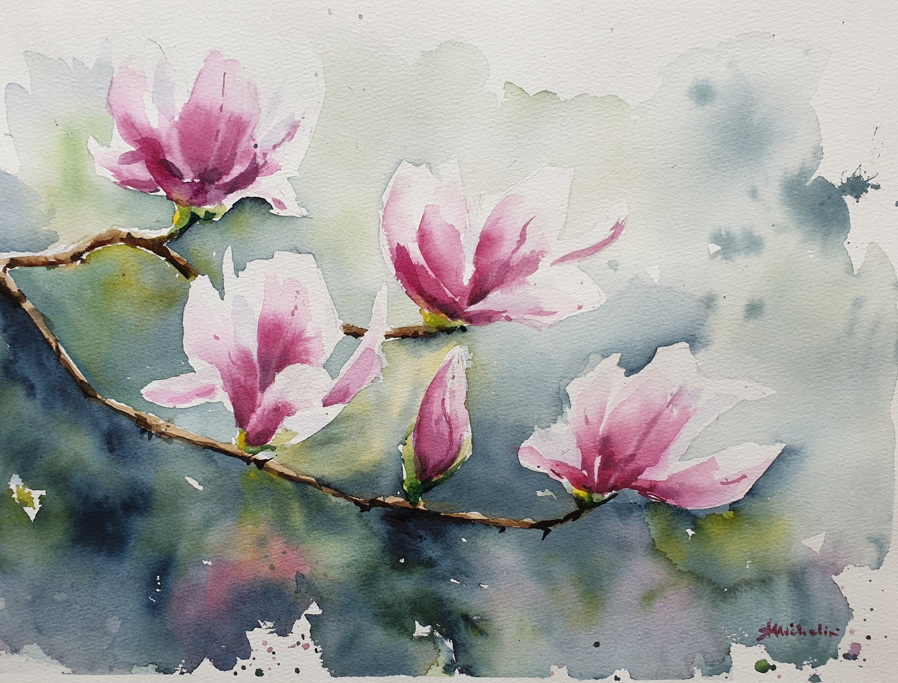 Magnolia Flower Painting