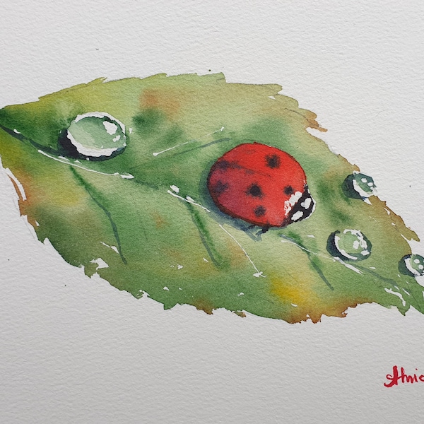 Ladybug Painting - Etsy