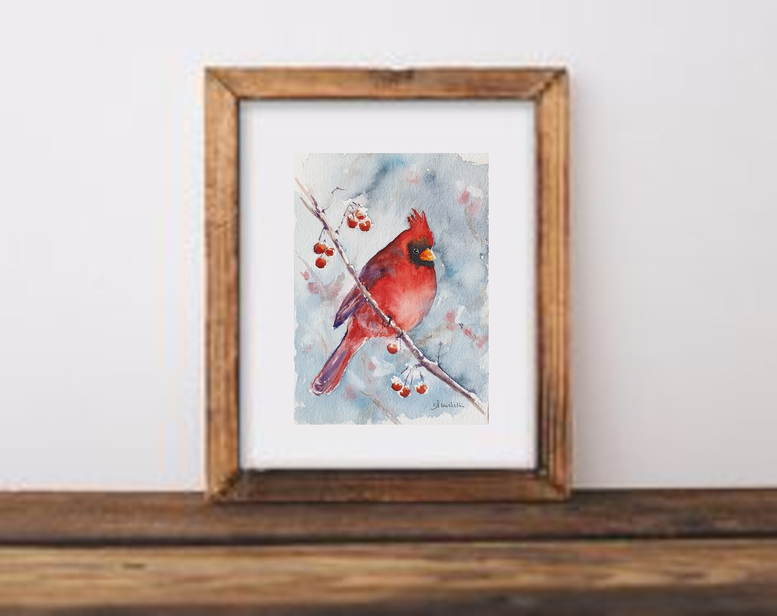 Red Cardinal Bird Original Watercolor Cardinal Bird Artwork - Etsy