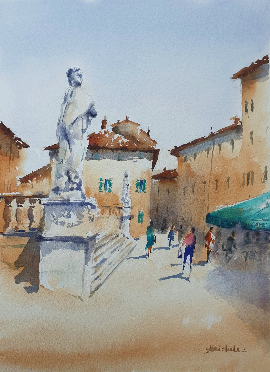 Urbino Original Watercolor Painting Marche Italian Cityscape Artwork ...