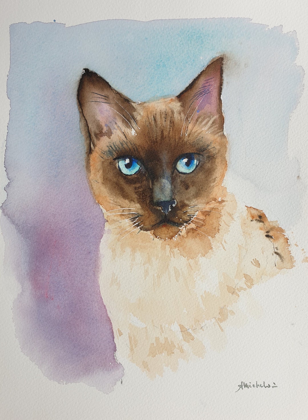 Siamese Cat Original Painting Siamese Wall Art Memorial Cat Painting ...