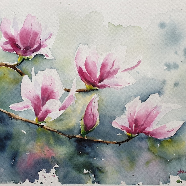 Magnolia Painting - Etsy