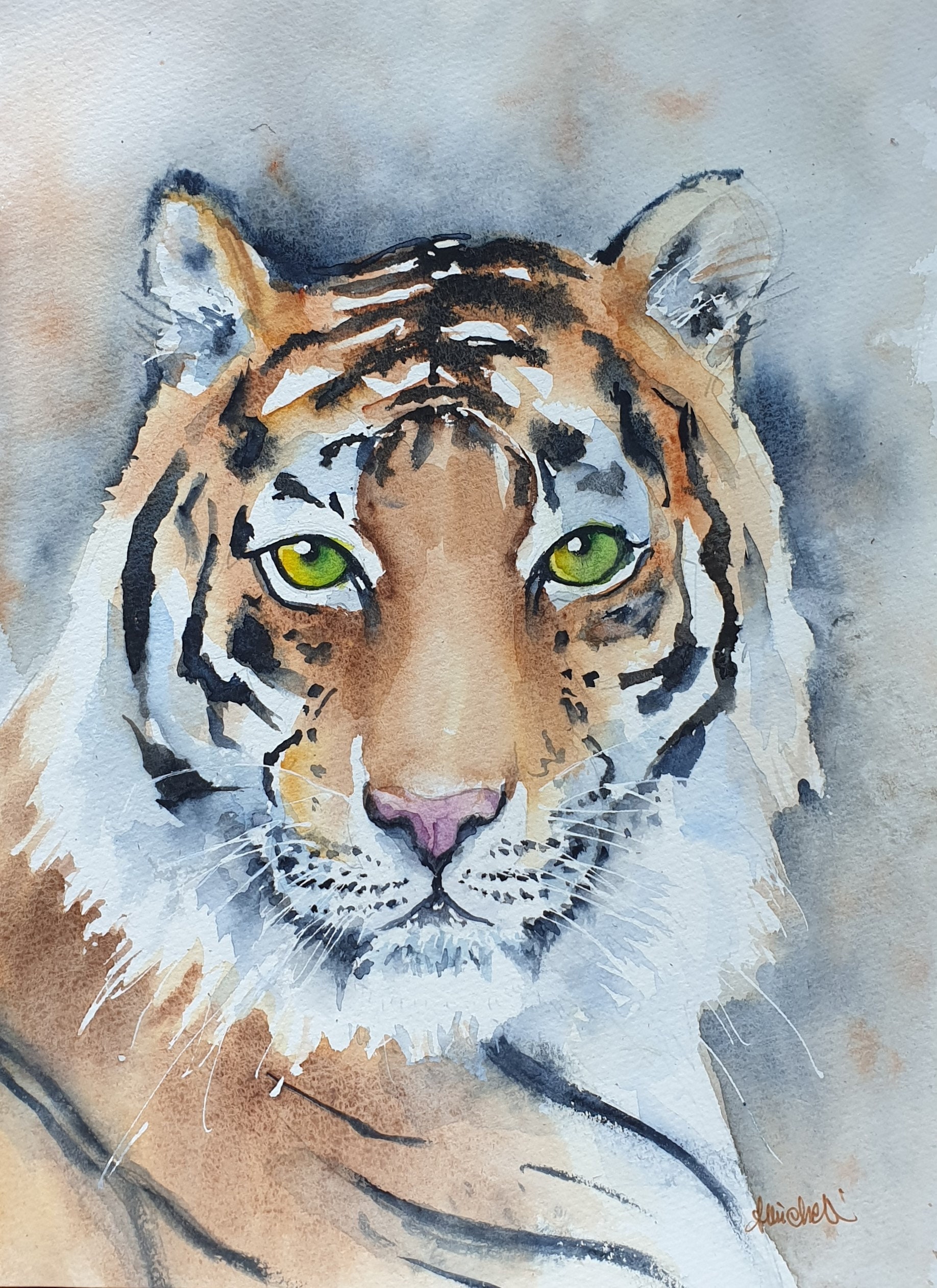 Tiger Watercolor Painting