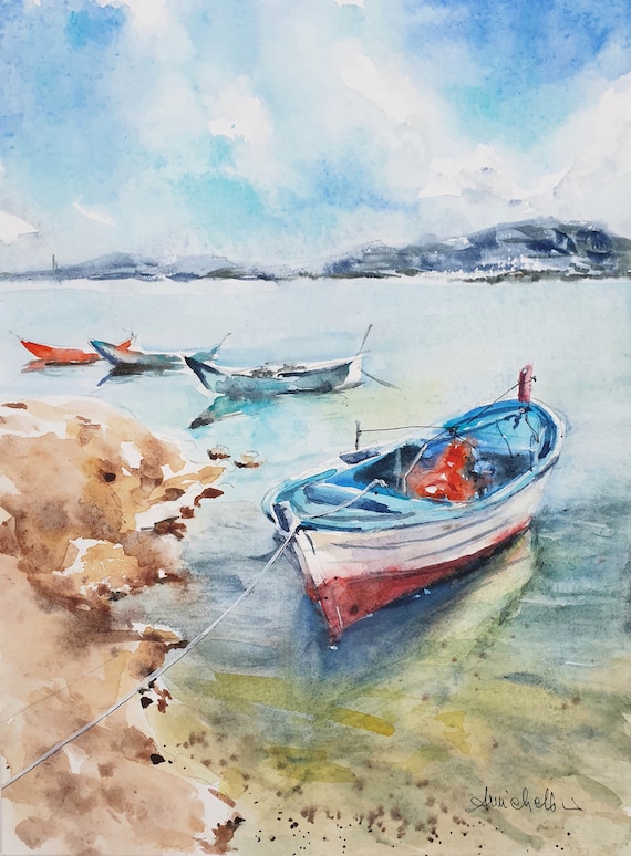 Beroemde Roeiboot Schilderij Schilderij "Roeiboot"