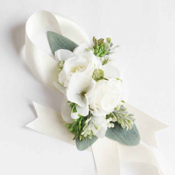 White Rose Corsage - Etsy
