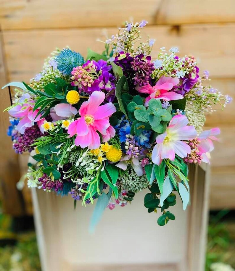 Bloom Artificial Spring Wedding Flower Bouquet-artificial Pink - Etsy UK