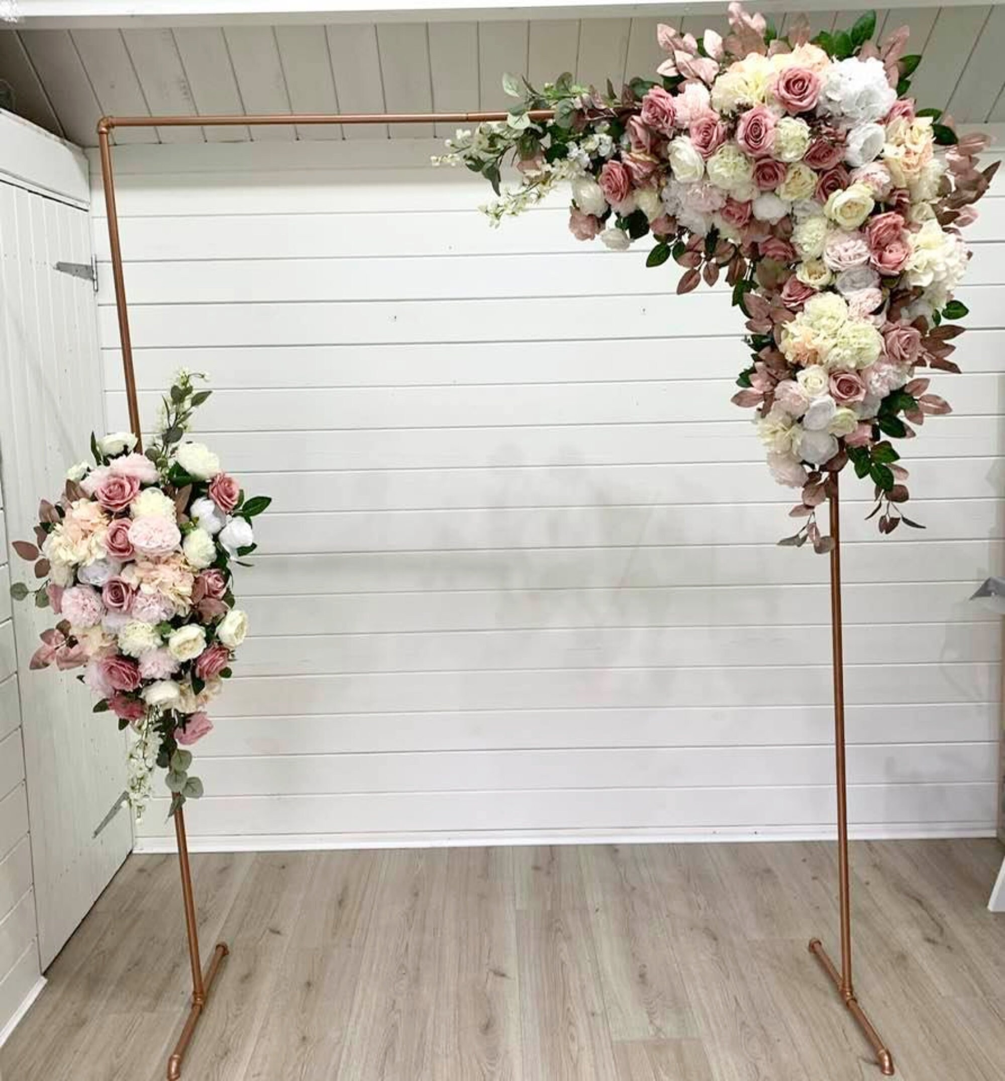 Artificial blush pink flower arch arrangement Rose gold faux | Etsy