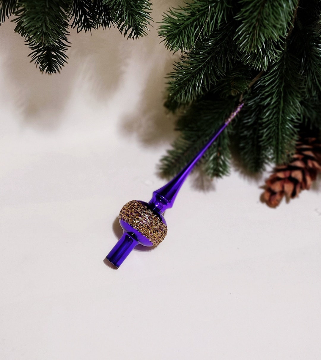 Christmas Tree Topper Purple and Gold Vintage Christmas Tree - Etsy