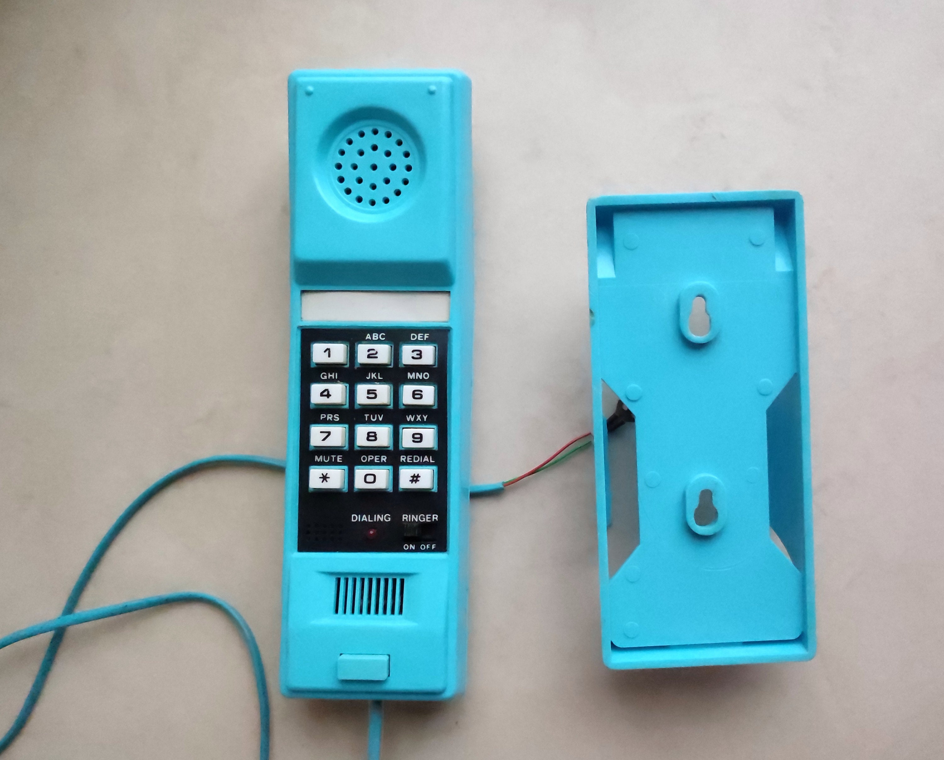 Vintage 1980s Handset Pulse Telephone, Corded Phone, Landline, Vintage ...