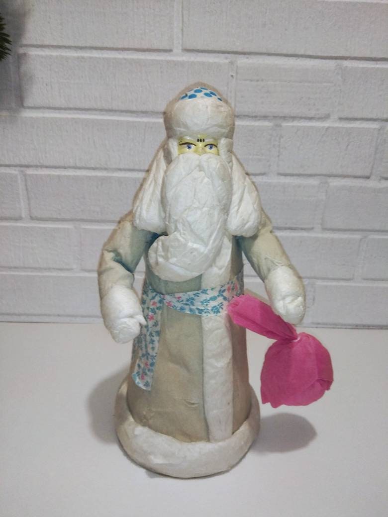 Vintage Soviet Santa Claus Est.1984, Old Christmas Russian Ded Moroz ...