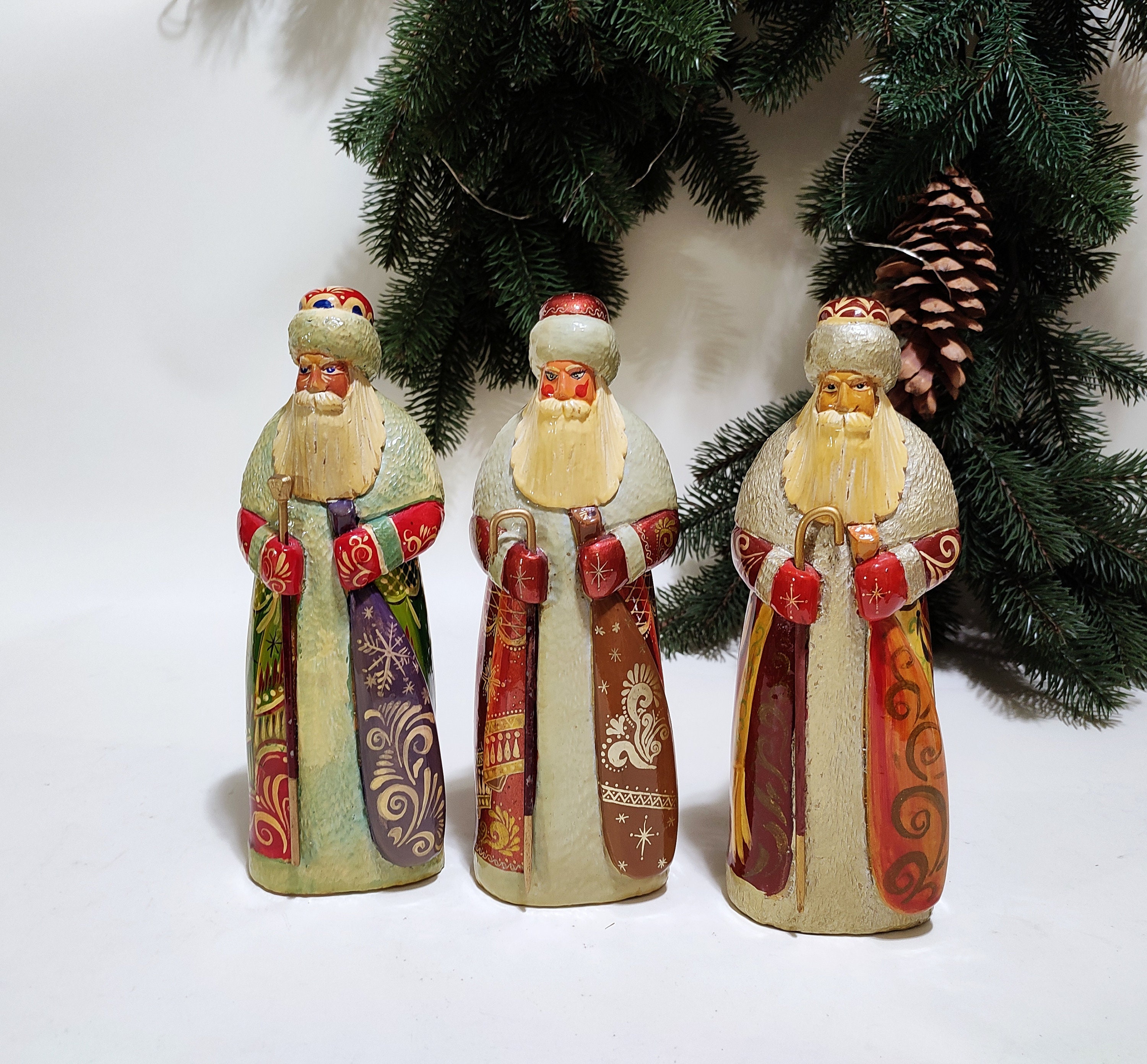 Vintage Hand Painted Russian Santa Claus, Russian Ded Moroz ...